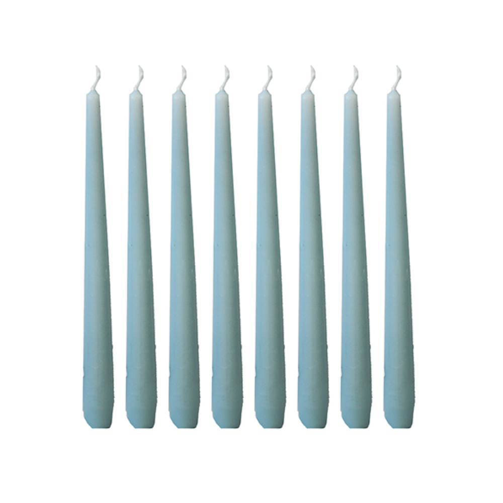 Taper Candles Pack of 8 (Baby Blue) – Qube Luxe
