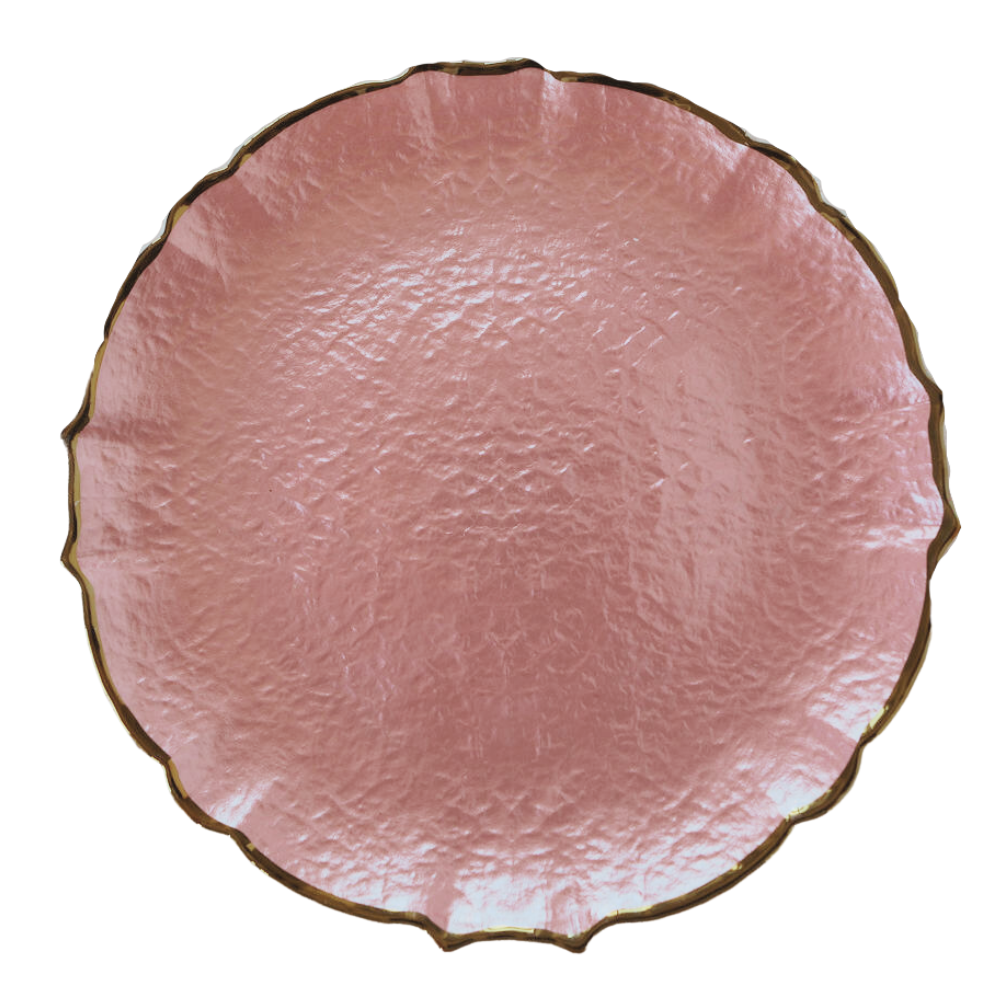 Baby Pink Glass Charger Plate | Baby Pink Charger Plate | Pink Plate ...