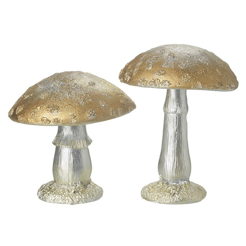 Gold & Silver Mushroom Pair Decoration – Qube Luxe