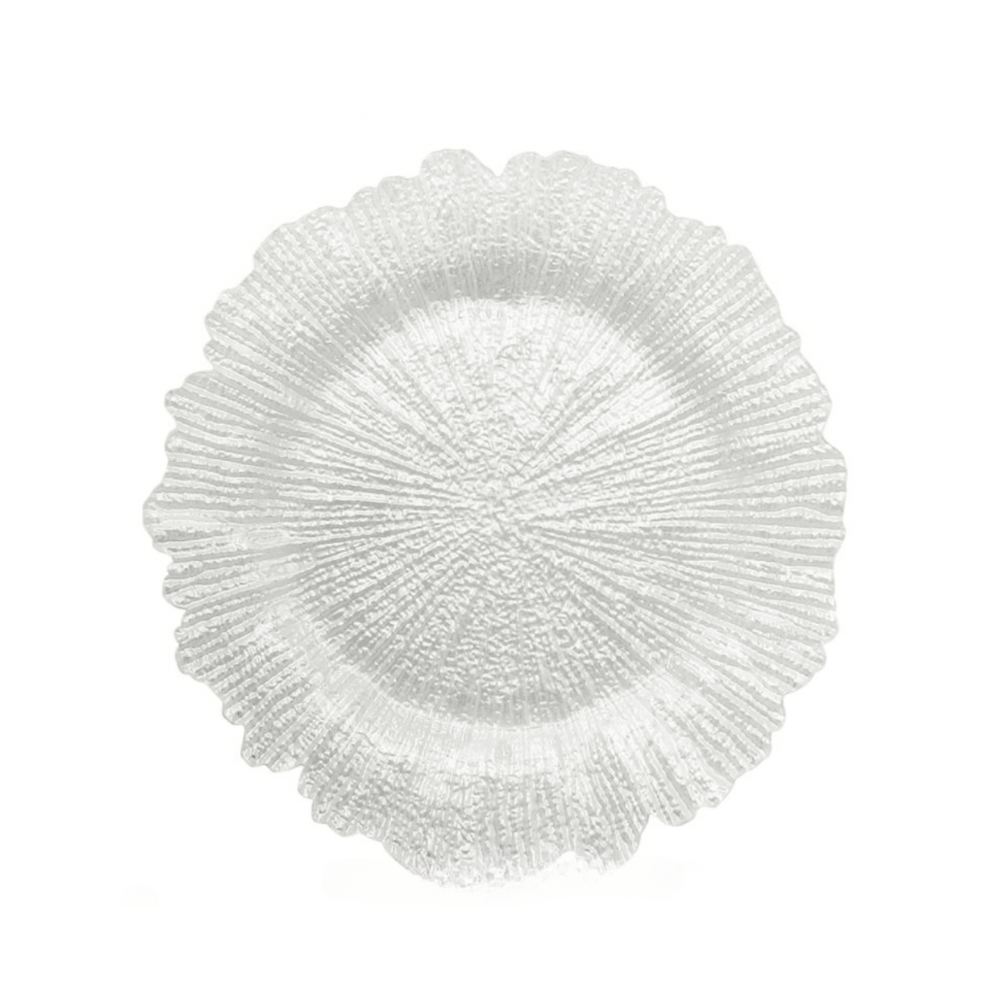 White Coral Reef Glass Charger Plate – Qube Luxe